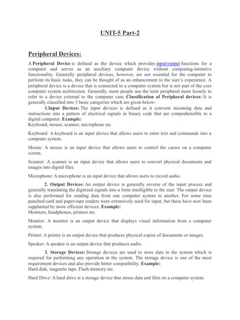 Peripheral Devices Pdf Computer Data Storage Inputoutput