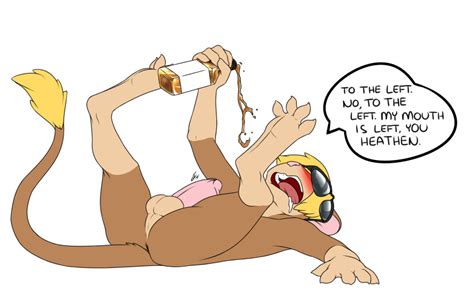 Rule 34 Alcohol Backsack Balls Beverage Blonde Hair Blush Crackers Character Drooling Drunk