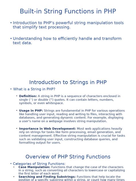 Built-In String Functions in PHP | PDF | String (Computer Science) | Php
