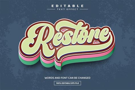 Premium Vector Restore 3d Editable Text Effect Template