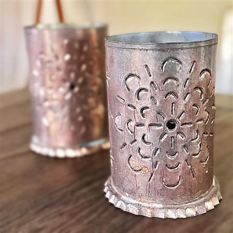 Copper Handcrafted Mexican Tin Lanterns Ideal For Indooroutdoor Decor