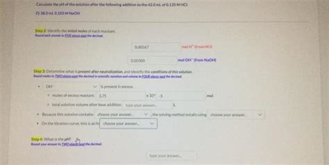 Solved Calculate The Ph Of The Solution After The Following