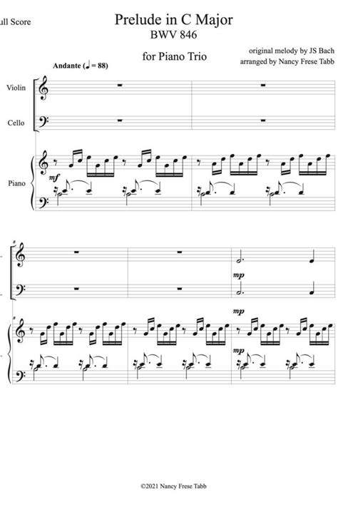 Bach Prelude In C Major Bwv 846 Arr For 2 Violins And Piano Artofit