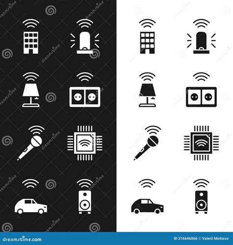 Set Smart Electrical Outlet Table Lamp Home With Wireless Flasher Siren Wireless Microphone