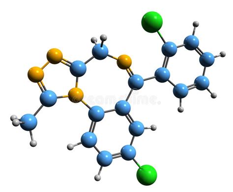 3d Image Of Triazolam Skeletal Formula Stock Illustration