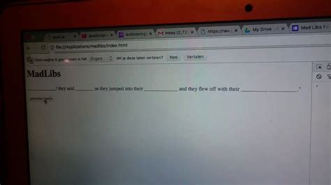 Mad Libs Generator Coding Challenge Part 6 Youtube