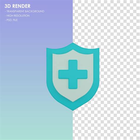 premium psd 3d icon medical shield