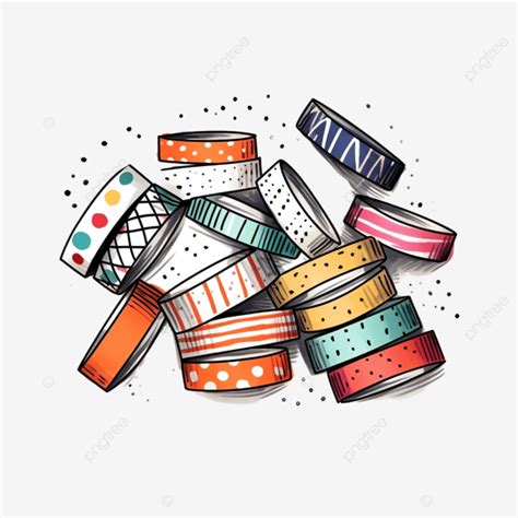 와시 테이프 낙서 그림 손으로 그린 마스킹 테이프 줄자 Png 일러스트 및 이미지 에 대한 무료 다운로드 Pngtree