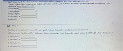 Solved Specify The Commands That Will Accomplish The Tasks