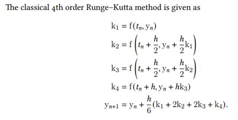 Solved The Classical 4th Order Runge Kutta Method Is Given