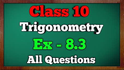 Class 10 Ex 8 3 Q 1 2 3 4 5 Trigonometry Ncert Cbse Youtube