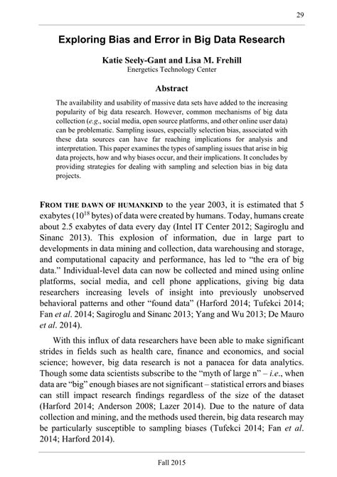 Pdf Exploring Bias And Error In Big Data Research