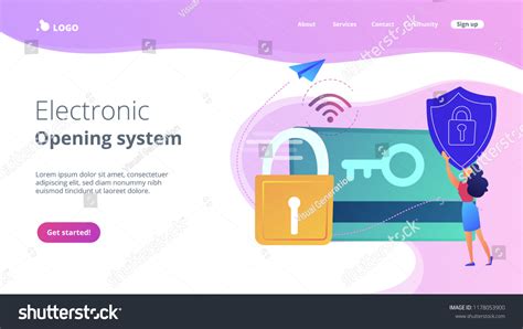 Access Control Card Key Lock Woman Stock Vector Royalty Free Shutterstock