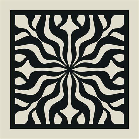 Laser Cut Vector Decotative Panel Cutout Silhouette With Geometric Laser Cut Vector Decotative Panel Cutout Silhouette With Geometric