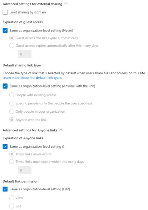 microsoft 365 guest sharing settings reference microsoft learn