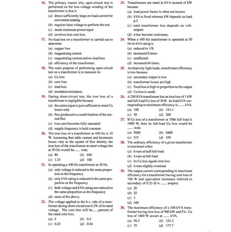 Solved 16 The Primary Reason Why Open Circuit Test Is 23