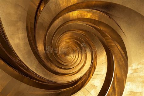 Abstract Spiral Geometry With Golden Curves Expanding Outward In A