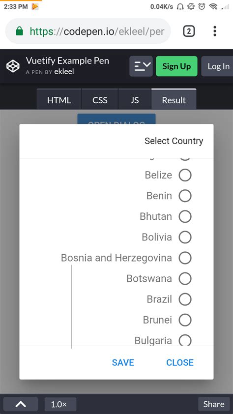 Bug Report Scrollable Dialog Scrollbar Appears On Top Of Element In