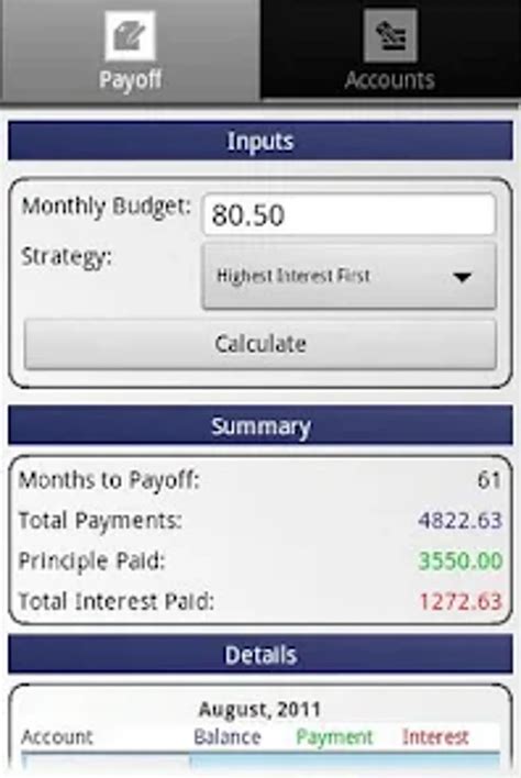 Credit Card Payoff Calculator For Android Download