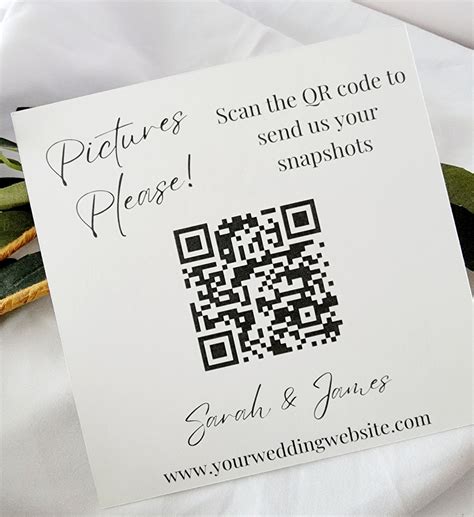 Printable Wedding QR Code Sign QR Code Card For Wedding Wedding Photos QR Card Wedding Table