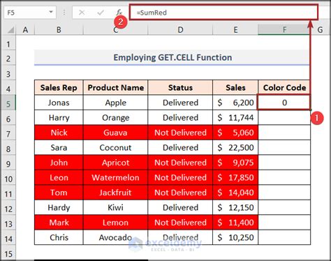 How To Sum In Excel If The Cell Color Is Red Easy Methods