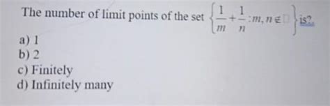 solved the number of limit points of the set {m1 n1 m n∈]}