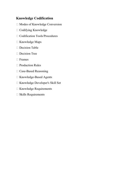 Knowledge Codification Pdf