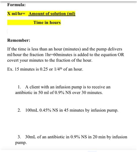 Solved Formula X Ml Hr Amount Of Solution Ml Time In Chegg Com