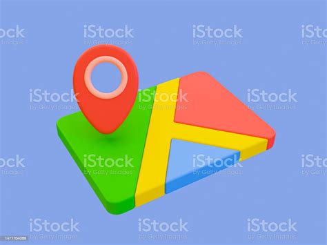 3d minimal map icon navigation icon marking a position map with a