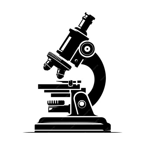 Microscope Science Equipment Silhouette Vector Illustration Isolated On