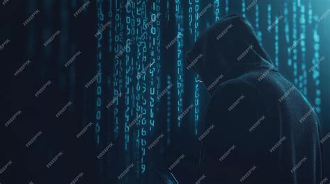 Cybersecurity Hacker In The Matrix Premium Ai Generated Image