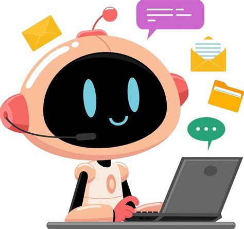 Ai Robot Chat Bot Cartoon Character Call And Chat From Laptop 49228932 Vector Art At Vecteezy