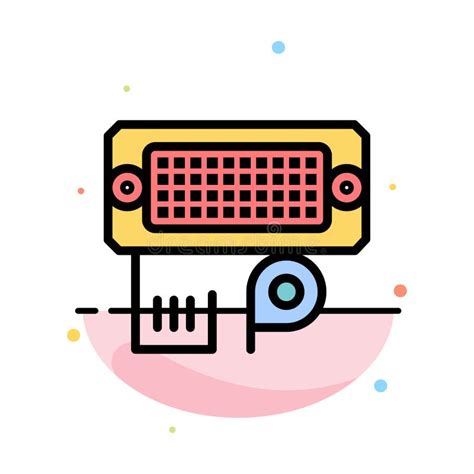 Adapter Connection Data Input Abstract Flat Color Icon Template Stock Vector Illustration