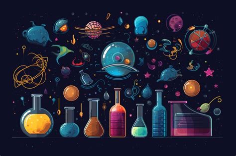 Premium Photo Vector Colorful Science Objects And Icons Vector