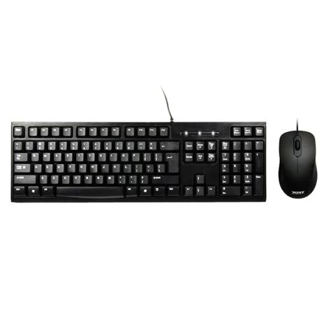 Port Design Combo Wired Mouse Keyboard Black Ashcomonline