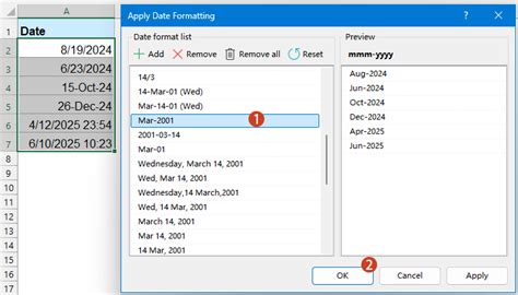 如何在excel中仅从日期提取月份和年份？