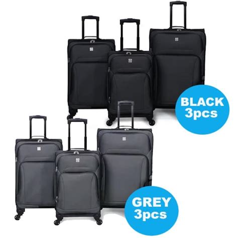 3pcs Luggage Suitcase Set Soft Shell Trolley 4 Wheel Travel Cabin Carry