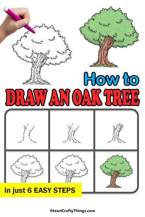 How To Draw An Oak Tree Step By Step Guide