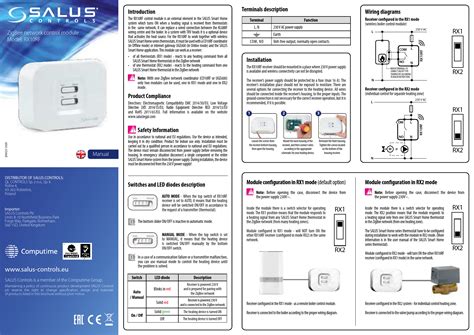 Salus Controls Rx2 Thermostat User Manual And Guide