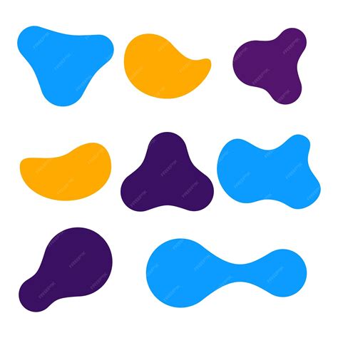 Premium Vector Colourful Abstract Shapes Fluid Hand Drawn Organic Shapes Vector Shape Creative