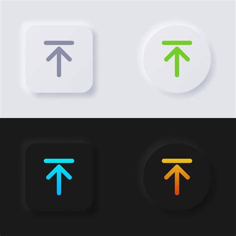 웹 디자인을 위한 업로드 버튼 아이콘 집합 multicolor neumorphism 버튼 소프트 ui 디자인 프리미엄 벡터