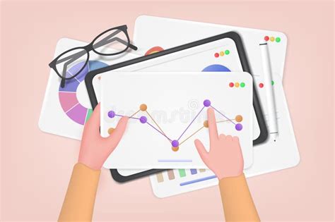 3d Vector Data Analytics Concept Hand Holding Data Chart Over The
