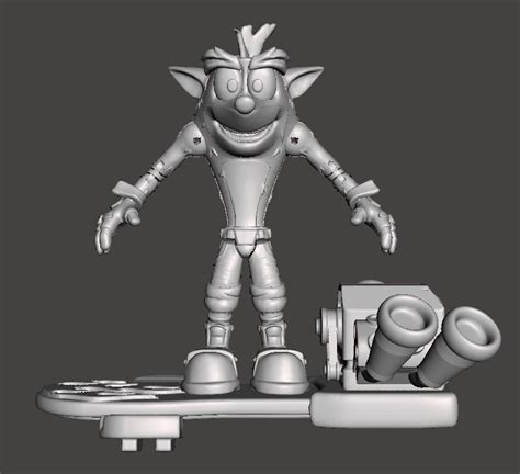 stl file figura articulada crash bandicoot coco ️・3d printing template