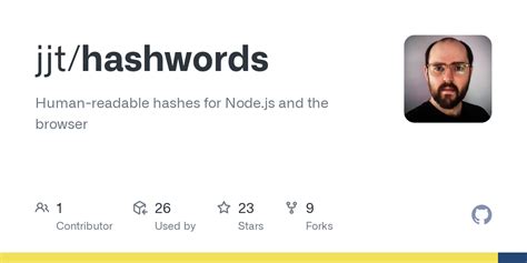 Github Jjthashwords Human Readable Hashes For Nodejs And The Browser