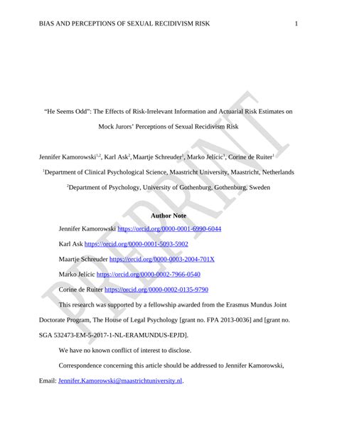 pdf “he seems odd” the effects of risk irrelevant information and