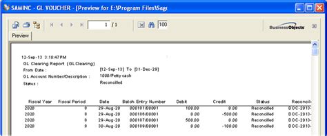 Gl Clearing Report In Sage 300 Erp Sage 300 Erp Tips Tricks And Components