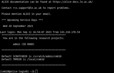 Login Nodes Alice High Performance Computing