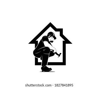 Construction Workers Logo Design Template Stock Vector Royalty Free 1827841895