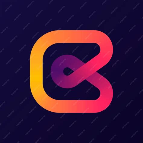 창의적인 밝은 글꼴 그라데이션 색상 현대 유행 알파벳입니다 편지 B 텍스트 글자 로고 디자인 프리미엄 벡터