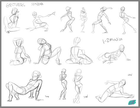 Crouching Pose Drawing
